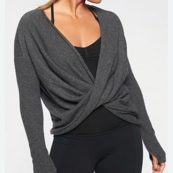 Athleta | Sweaters | Athleta Wool Cashmere Draped Twist Sweater M ...